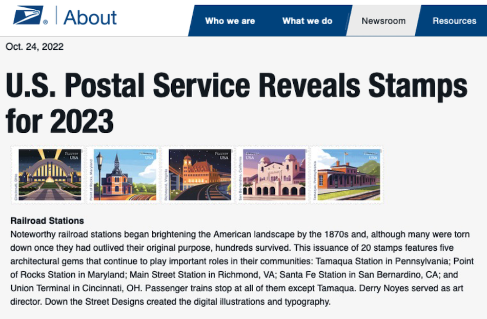 Down the Street's USPS Stamp Illustrations are Standouts! | F&J