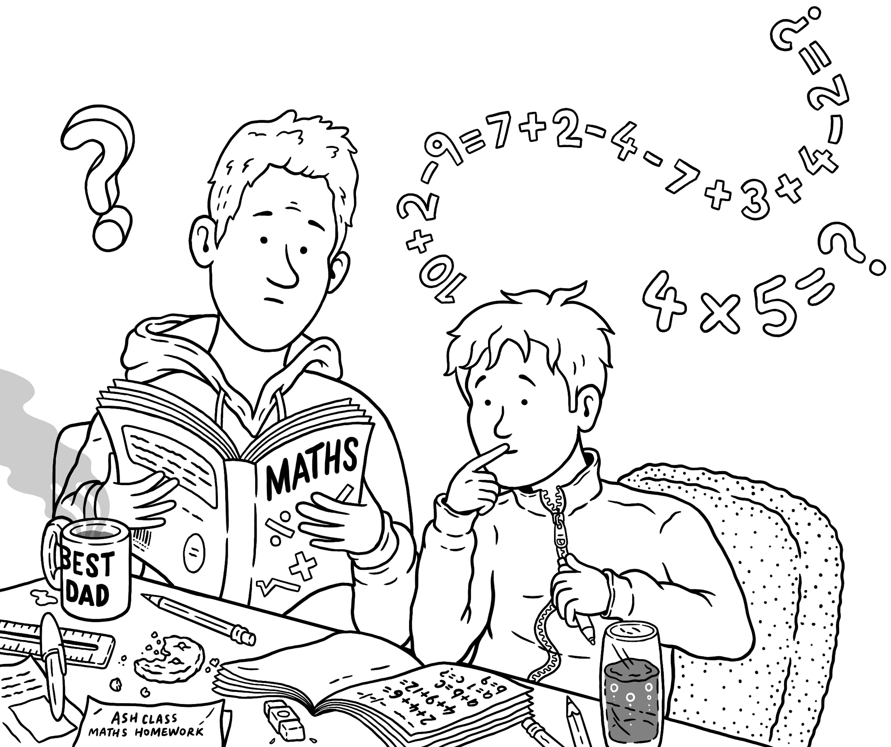 Math Class Clipart Black And White